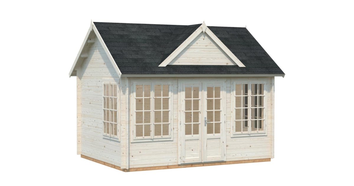 Cabanon bois à emboîter Claudia 400x300 cm – 34 mm, livraison offerte